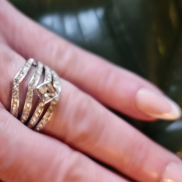 Swarovski | Jewelry | Nwt Swarovski Crystal Alpha Ring Set In Rhodium ...